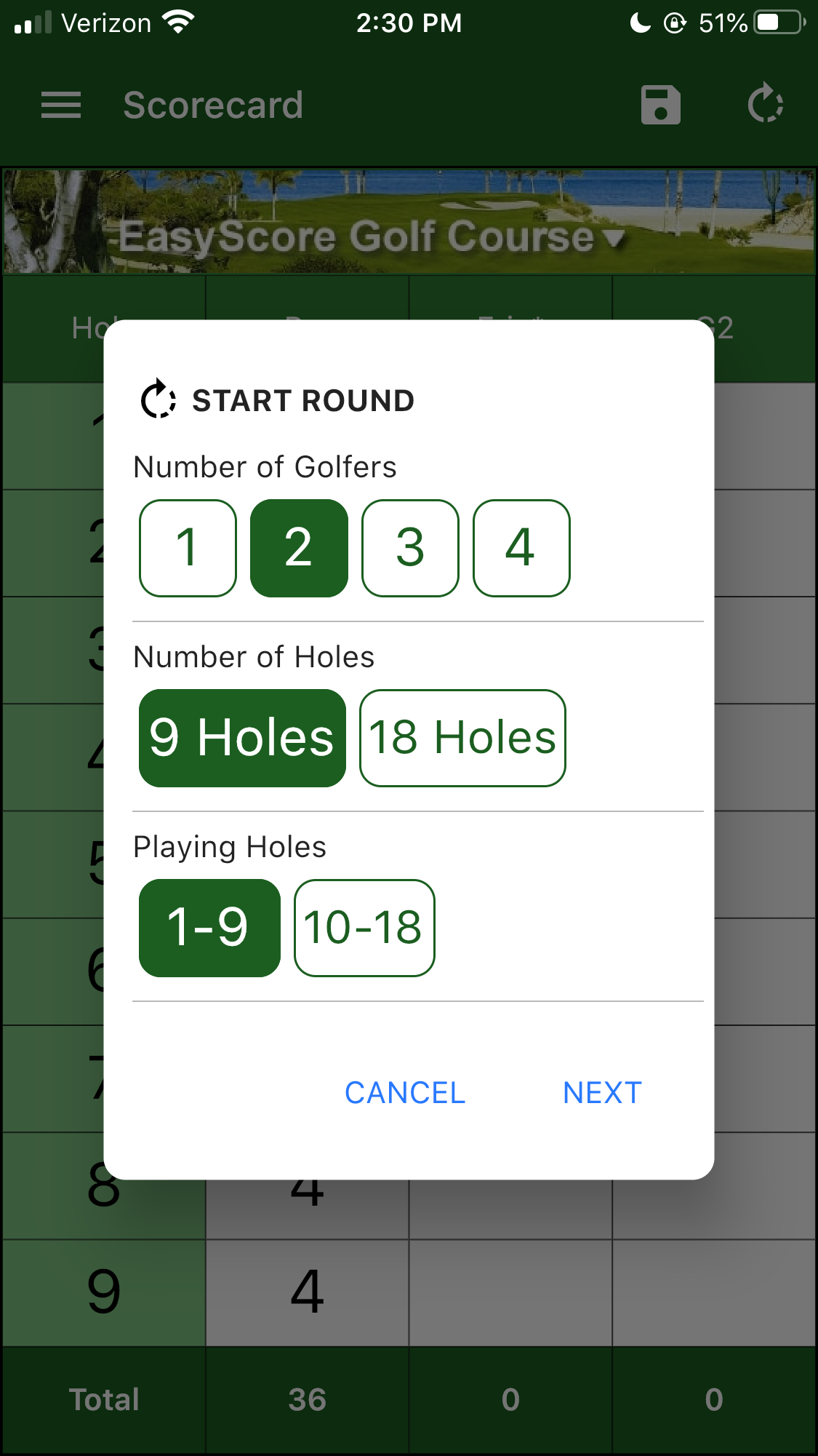 EasyScore Golf - Smartphone scorecard app for golf courses